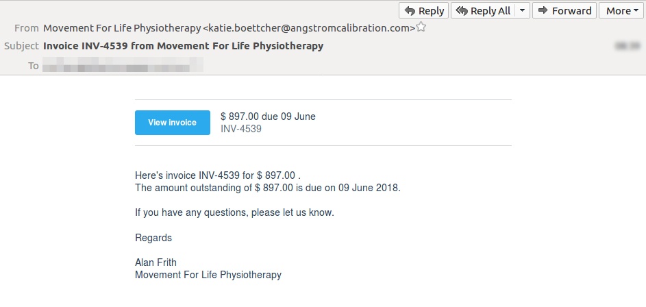 Email scam uses fake invoices to send malware