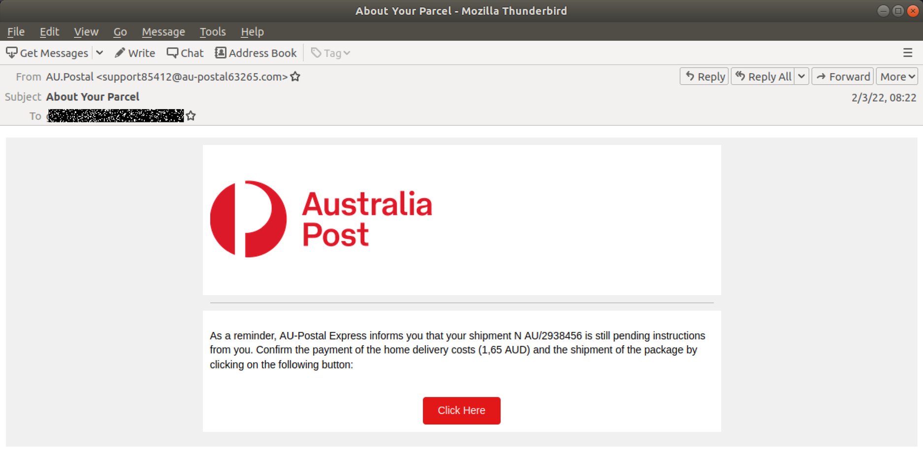 Australia Post Customers Targeted in New Phishing Email Scam