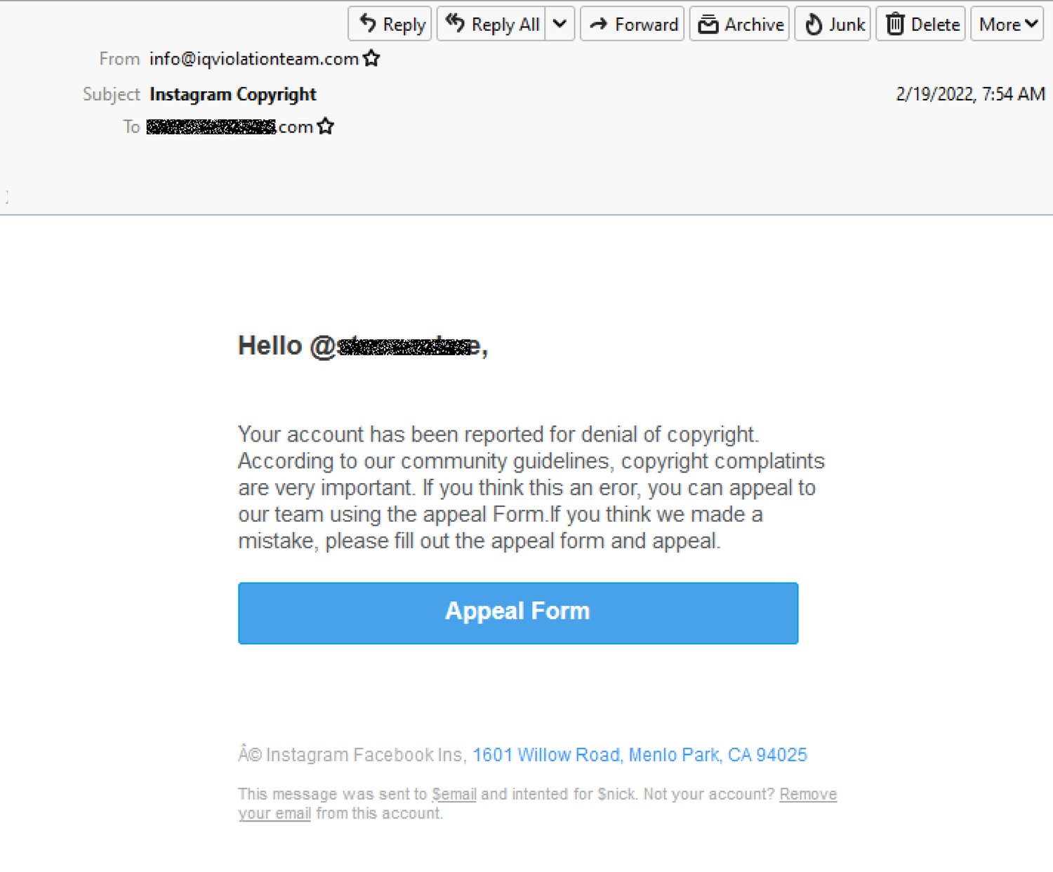 Instagram Users Targeted in New Phishing Email Scam