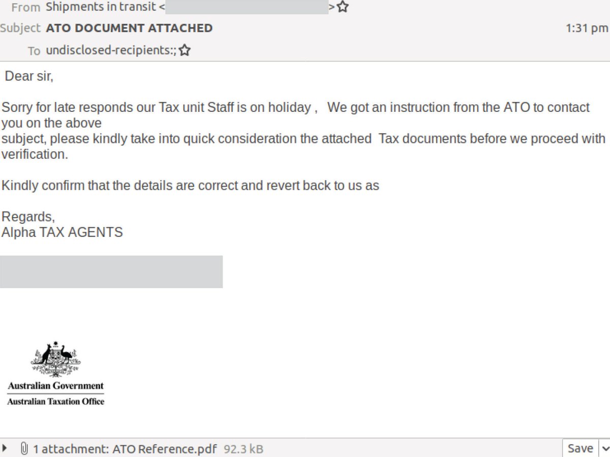 ATO spoofed in new phishing email scam