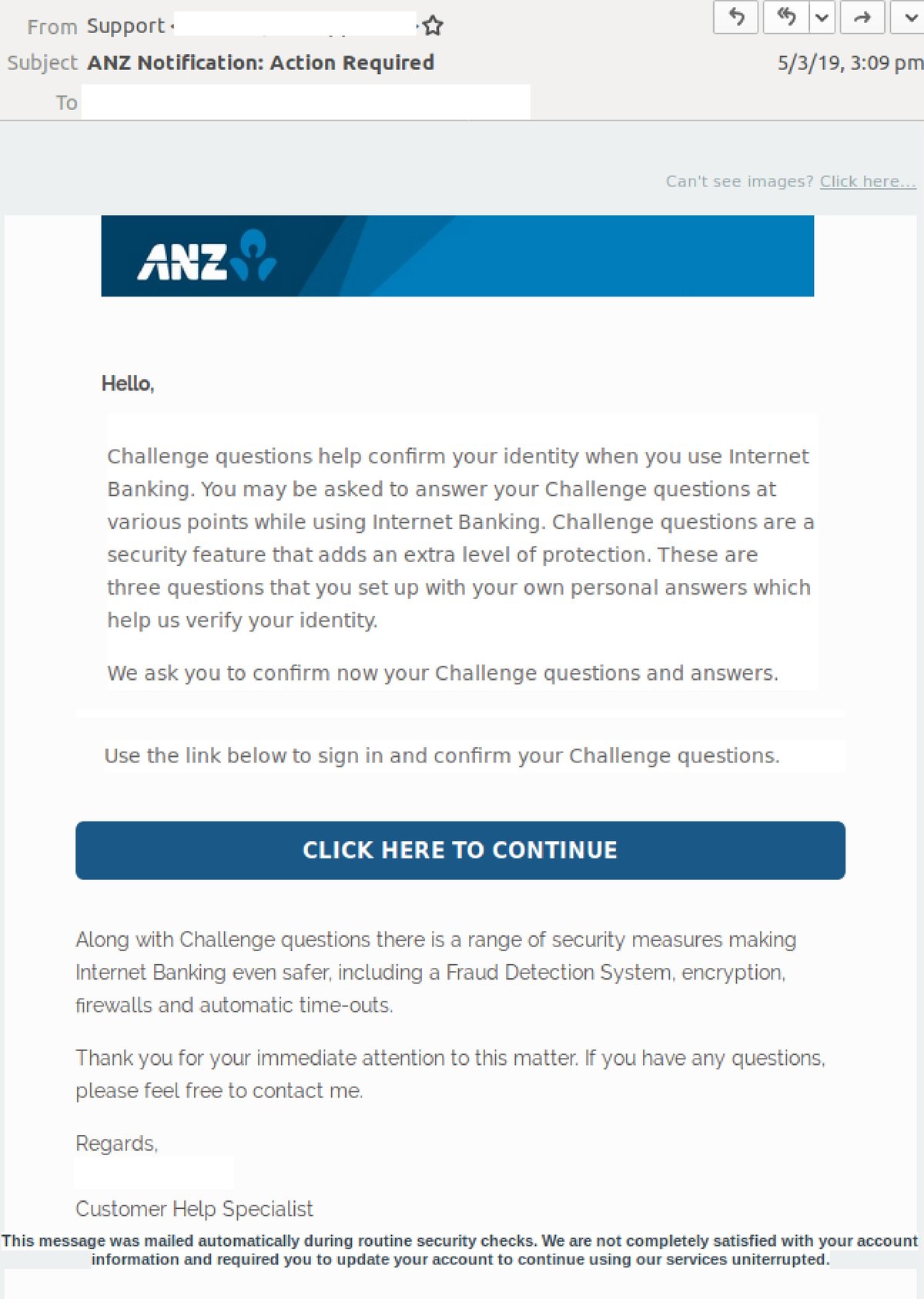 Warning: ANZ Bank impersonated in phishing email that asks users to ...