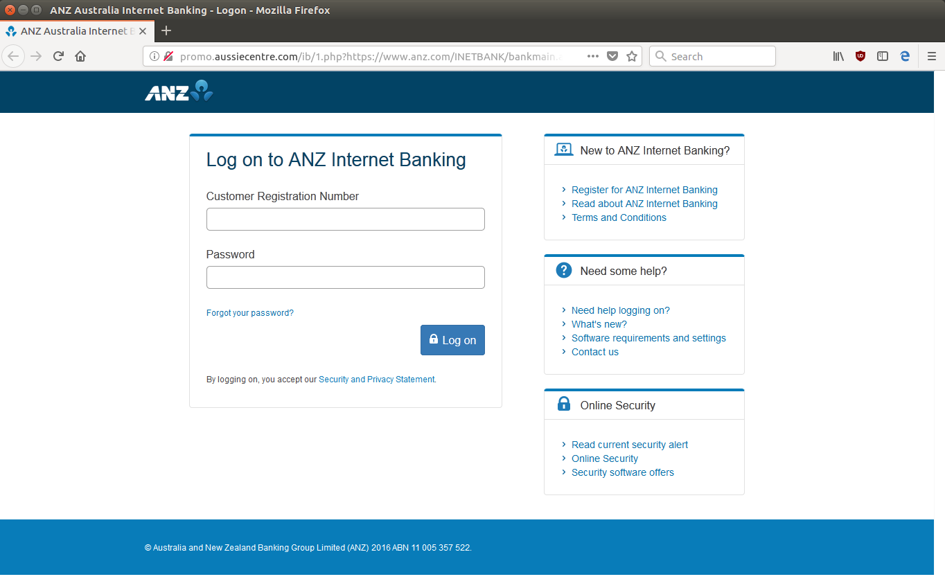 ANZ Scam Aims to Steal Internet Banking Credentials