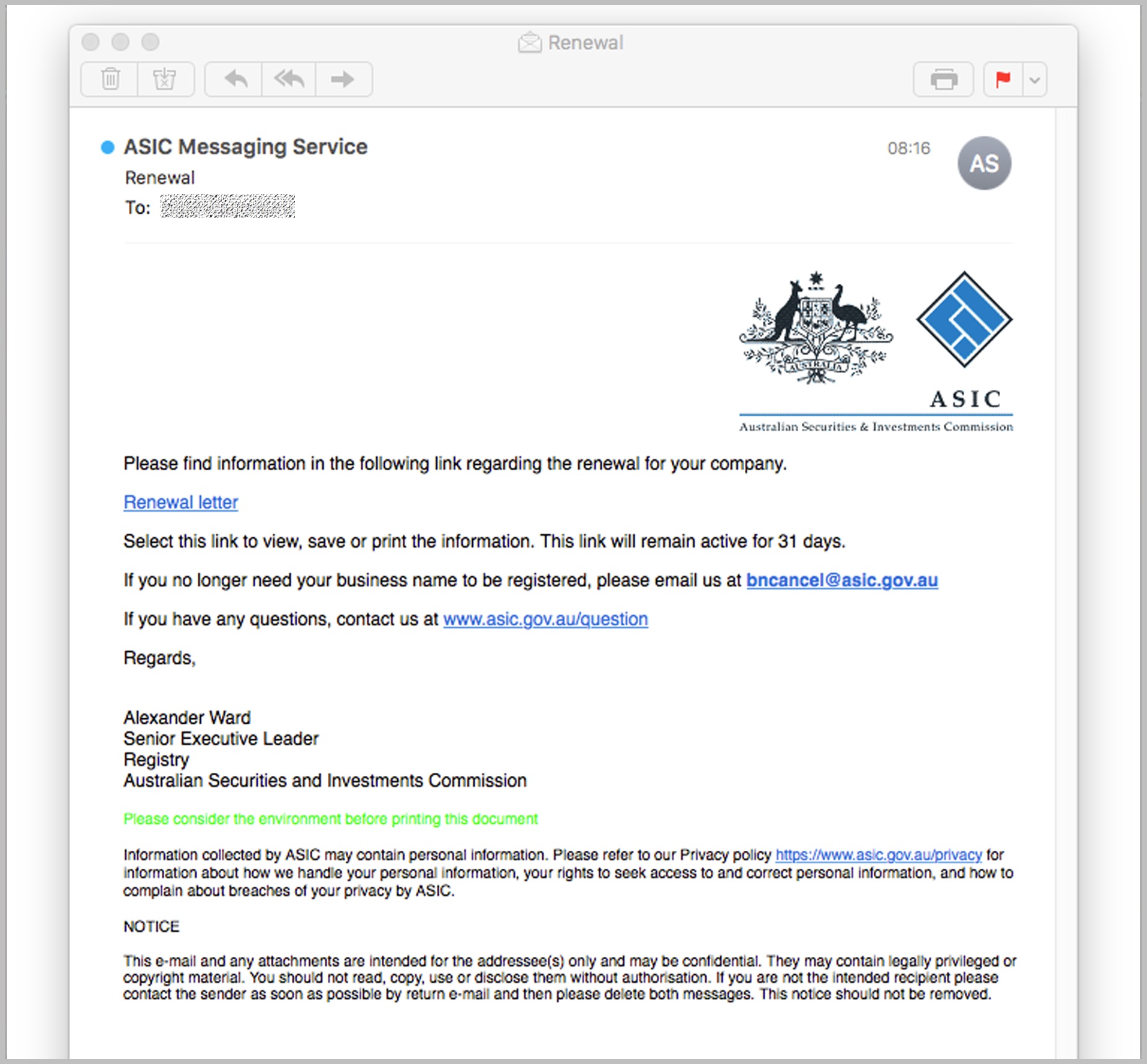 Stolen ID possible in elaborate government email scam