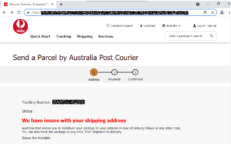 ‘4.00 AUD’ Fee Request in Fake Australia Post Parcel Delivery Scam