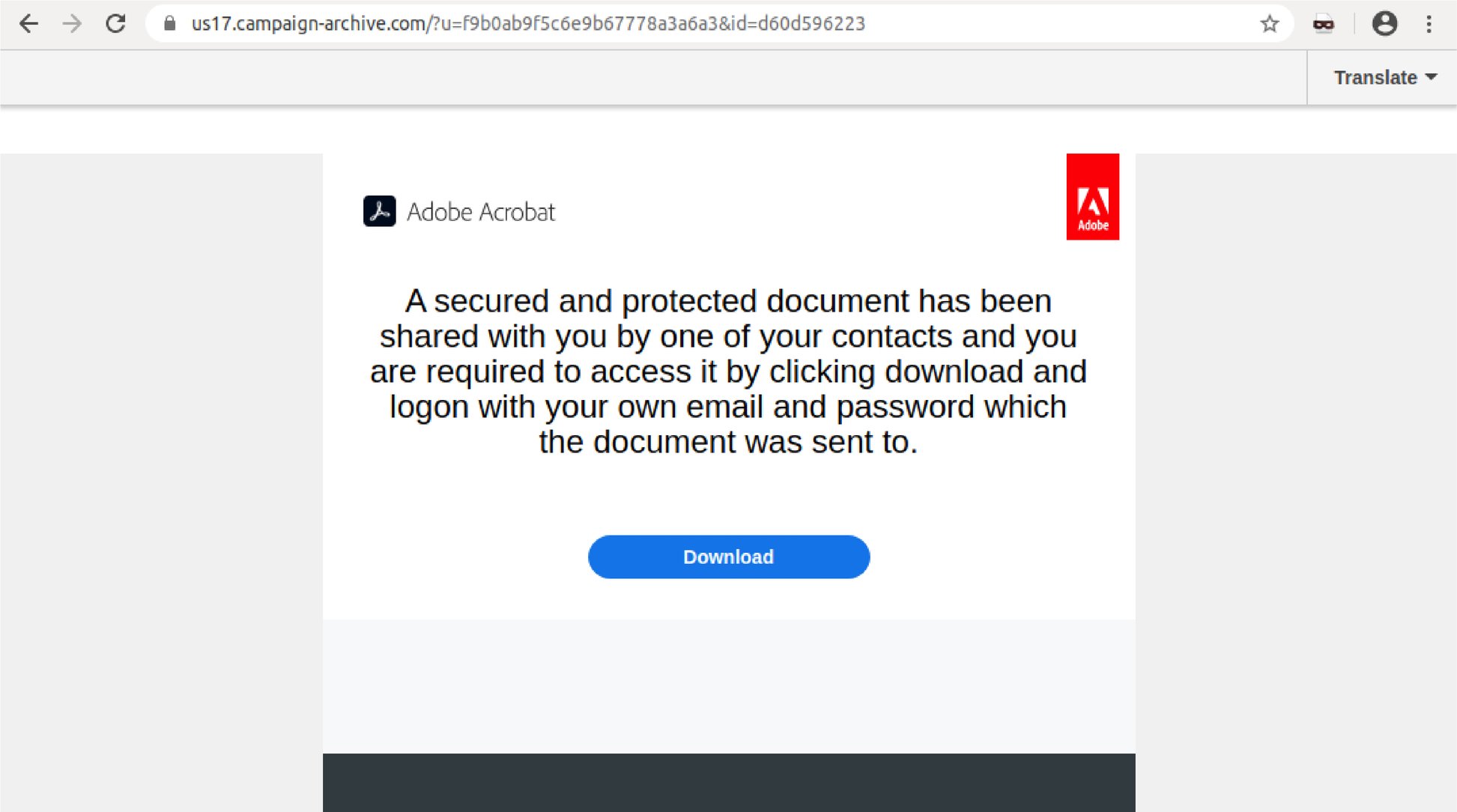 Email scam spoofs Adobe Document Cloud to harvest user credentials