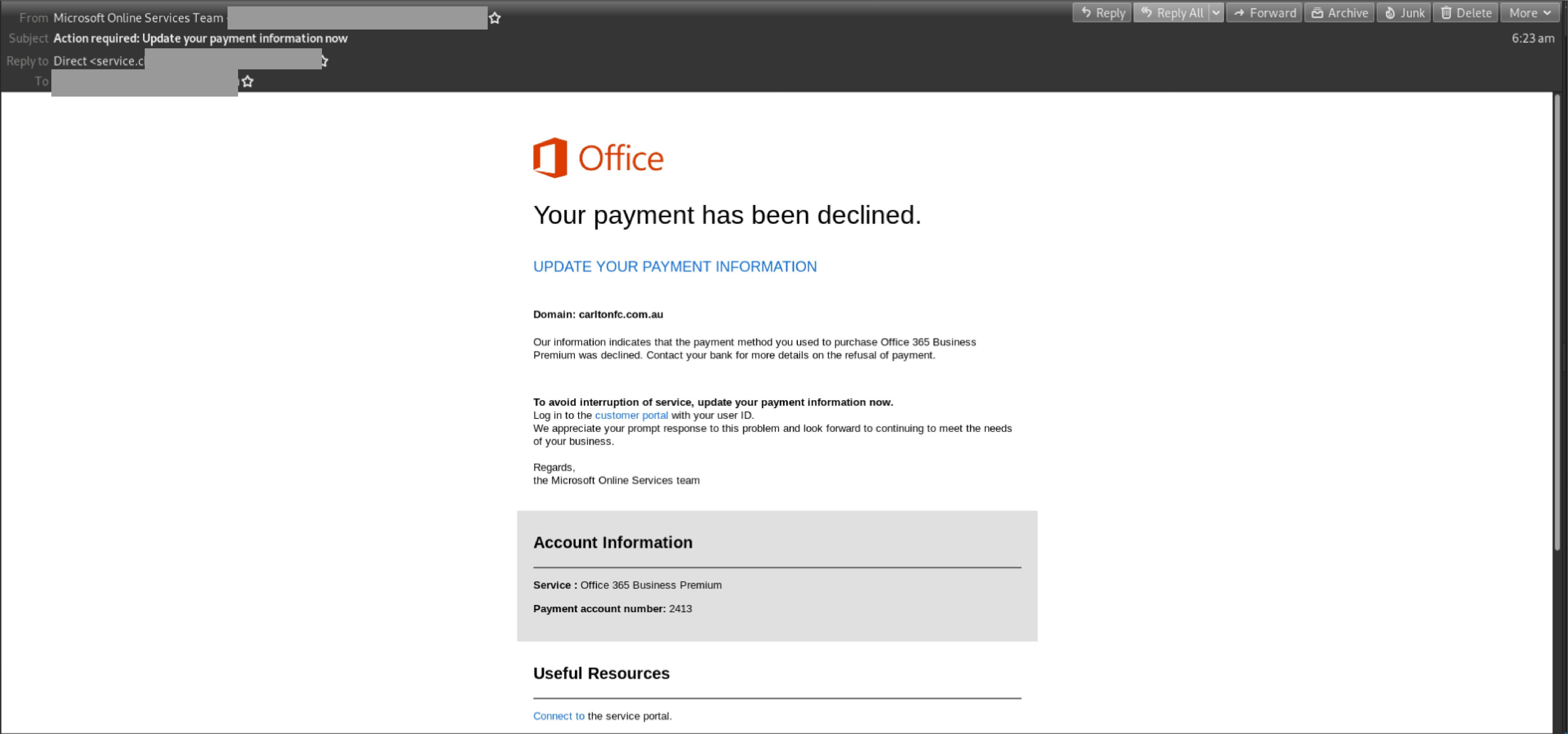 Look out for this fake Microsoft Office email asking you to "update ...