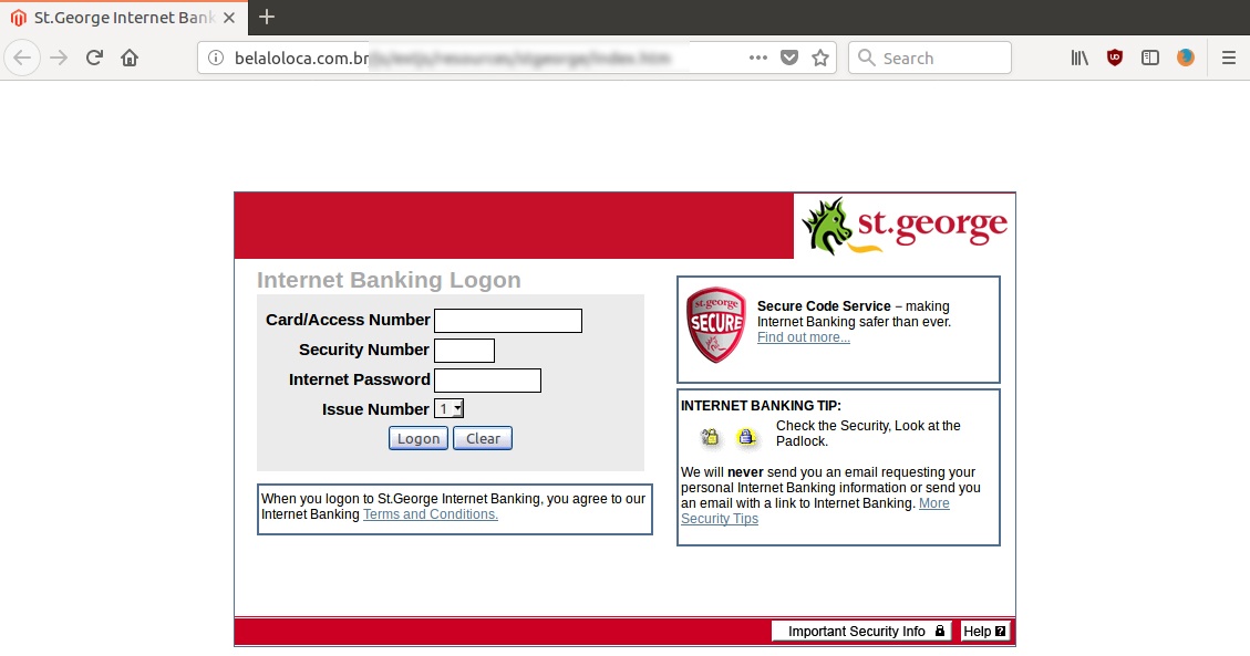 Fake St George Bank email scam uses realistic login pages