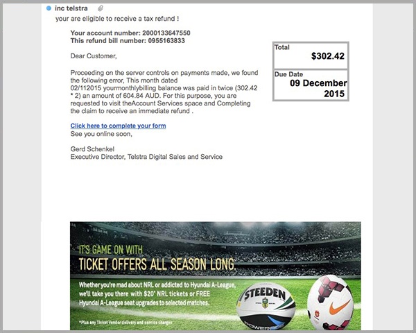 Cyber Criminals Using Telstra Brand To Target Australians