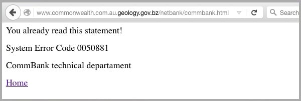 Yet Another Commonwealth Bank ‘New Statement’ Email Phishing Scam