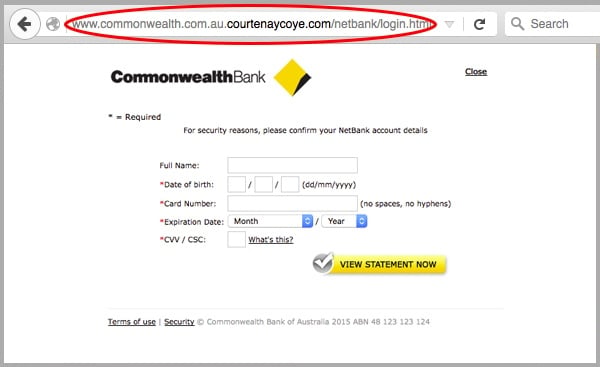 Commonwealth Bank ‘New Statement’ Online Phishing Scam