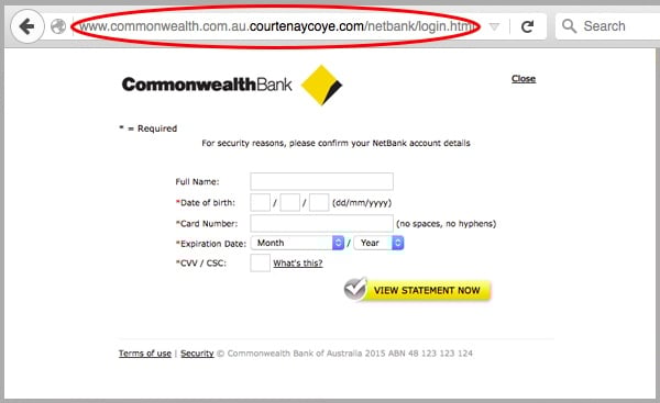 Commonwealth Bank ‘New Statement’ Online Phishing Scam