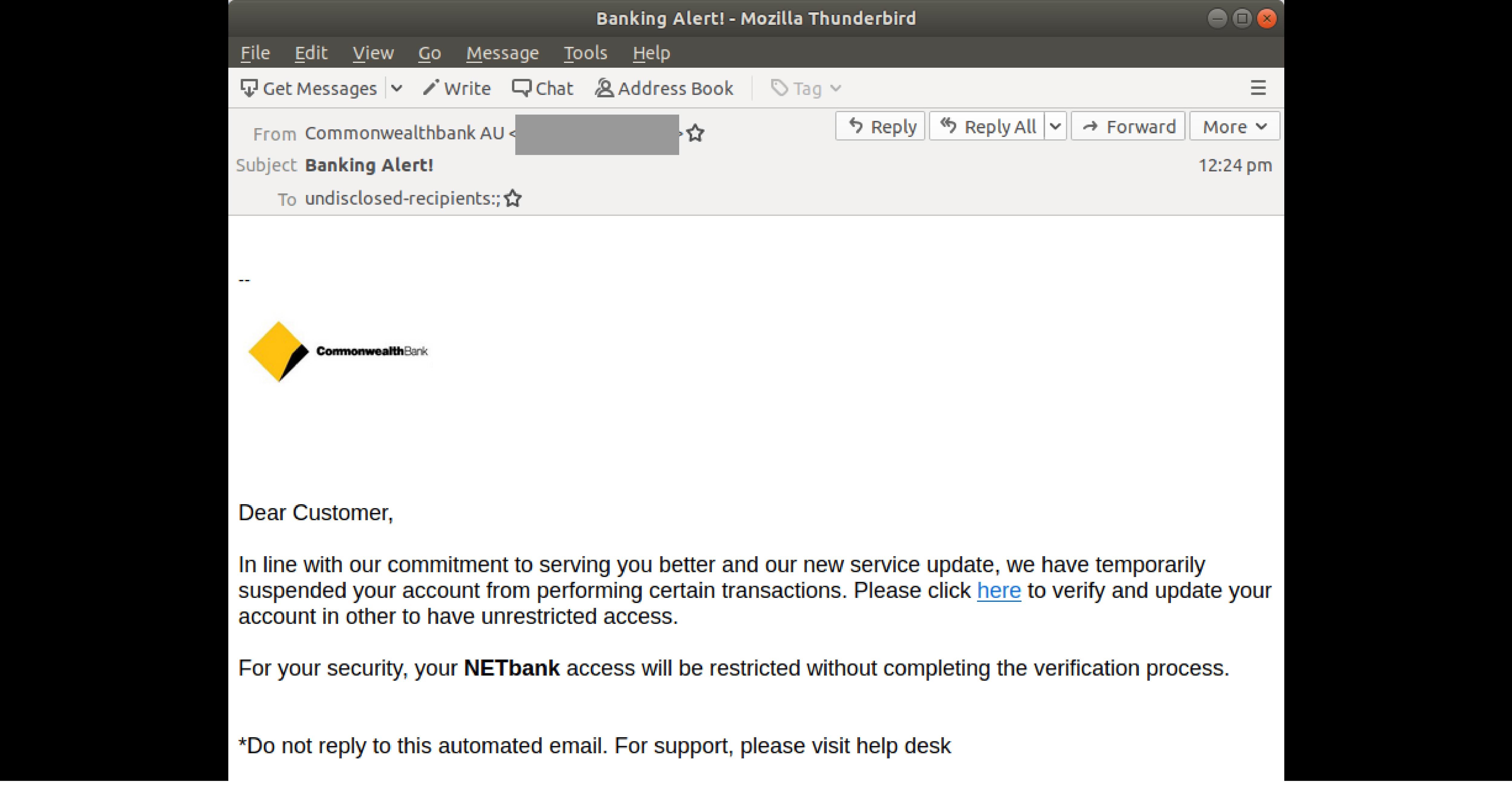 Commonwealth Bank spoofed again; email delivers multi-staged phishing ...