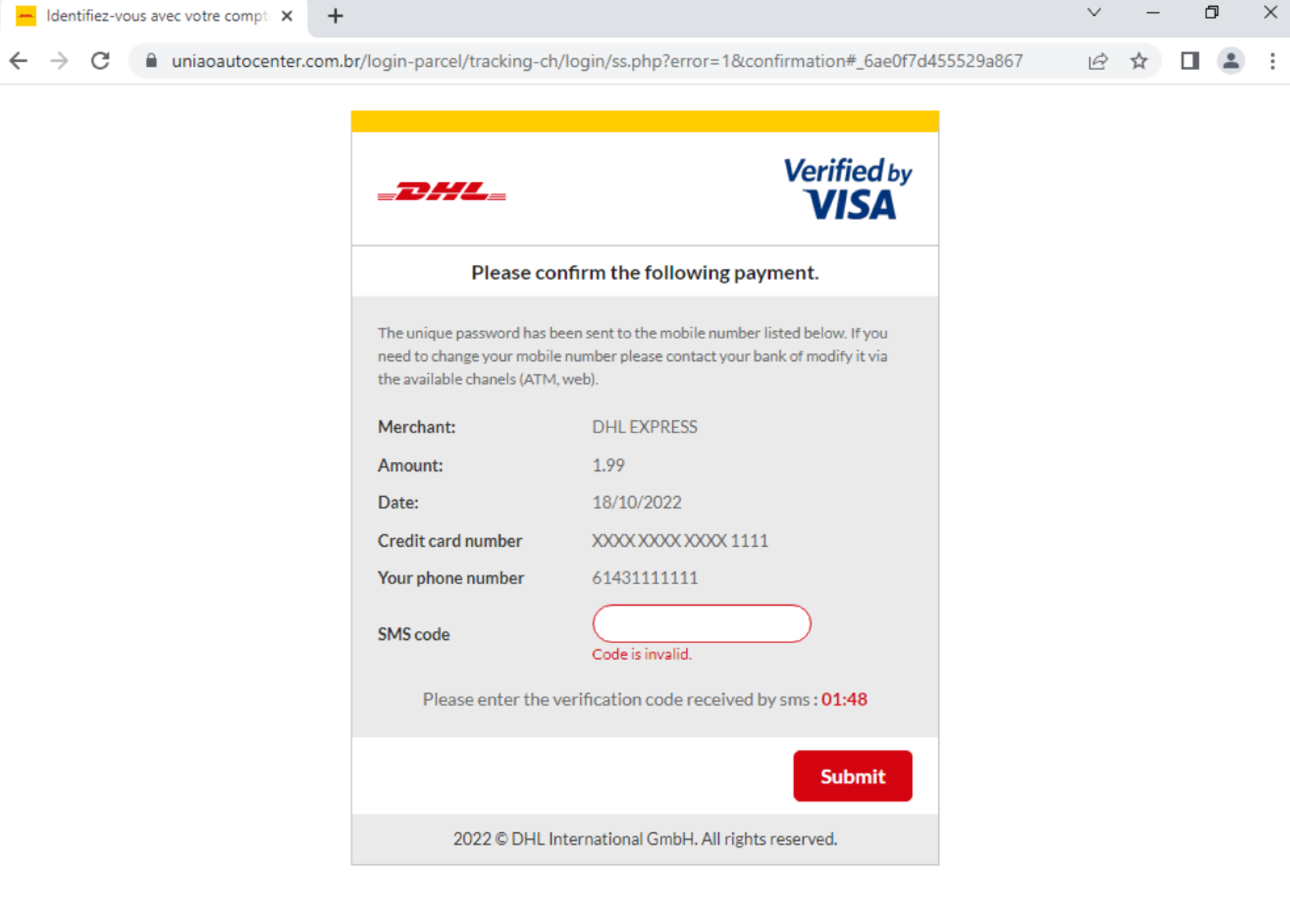 Parcel Delivery Email Scam Impersonates DHL
