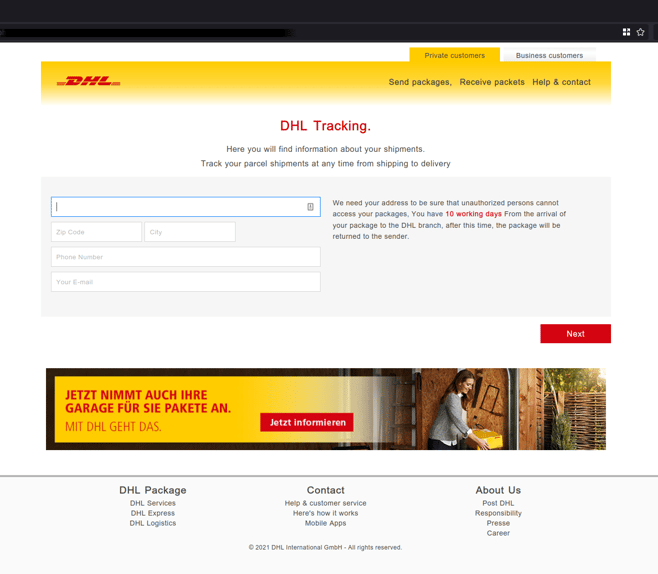 DHL Scam: Take-Two Before Clicking on Your Next Parcel Delivery ...