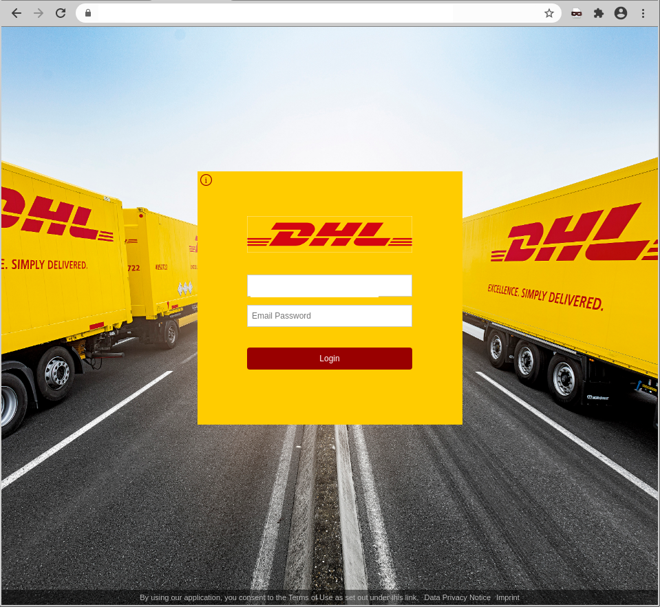 DHL impersonated in phishing email; users asked to submit "correct address"