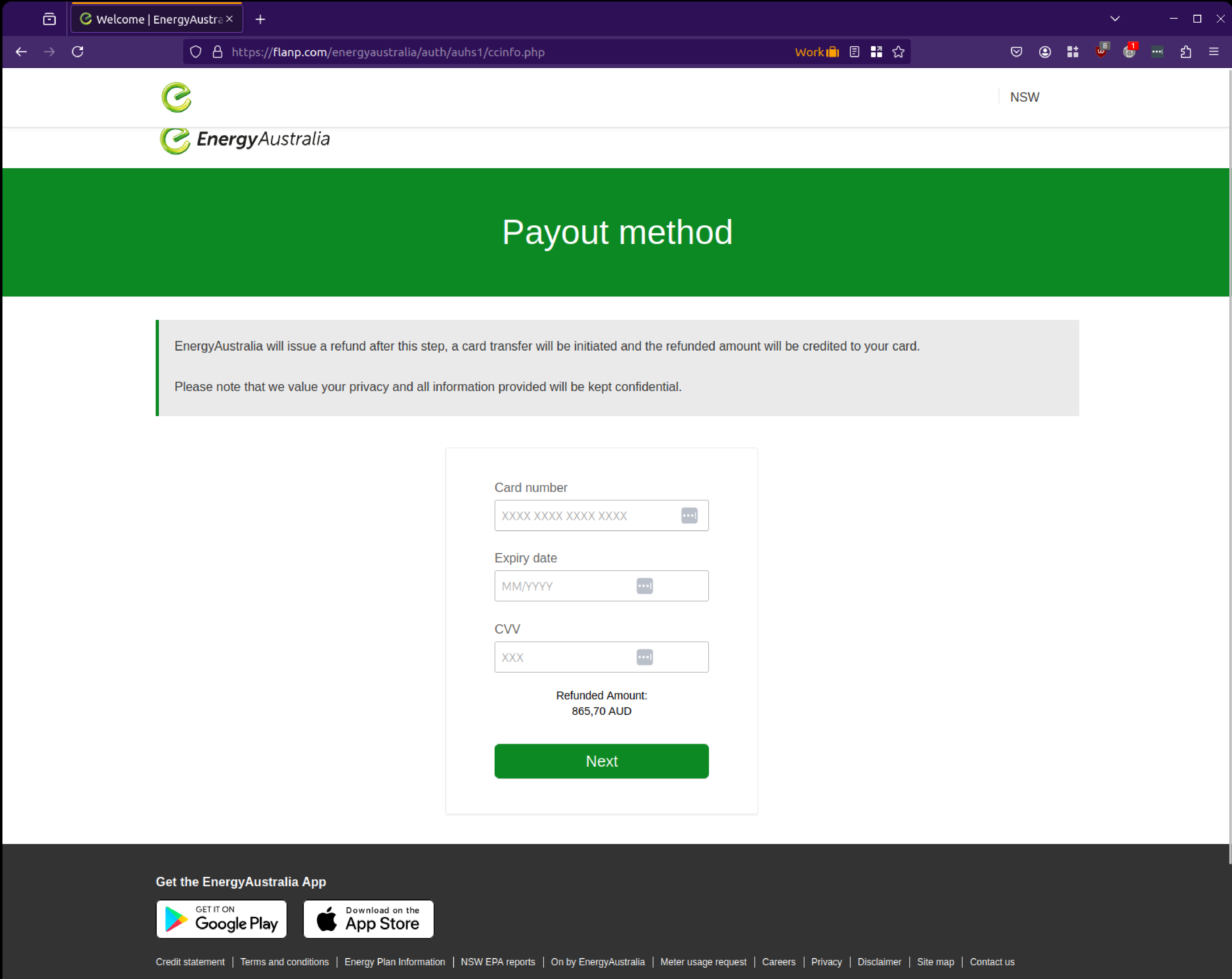 Energy Australia Refund Scam Email