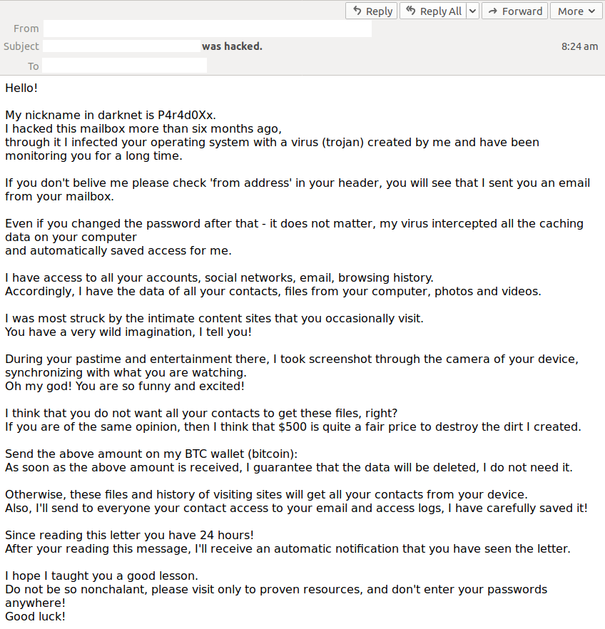Extortion phishing! Wide ranging email attacks landing in Aussie inboxes