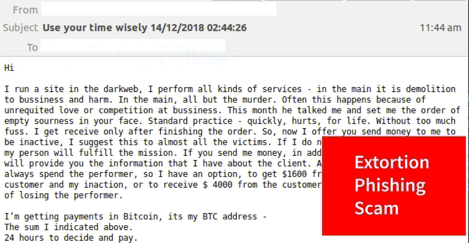 Warning: Bomb/physical assault threats delivered via extortion phishing ...