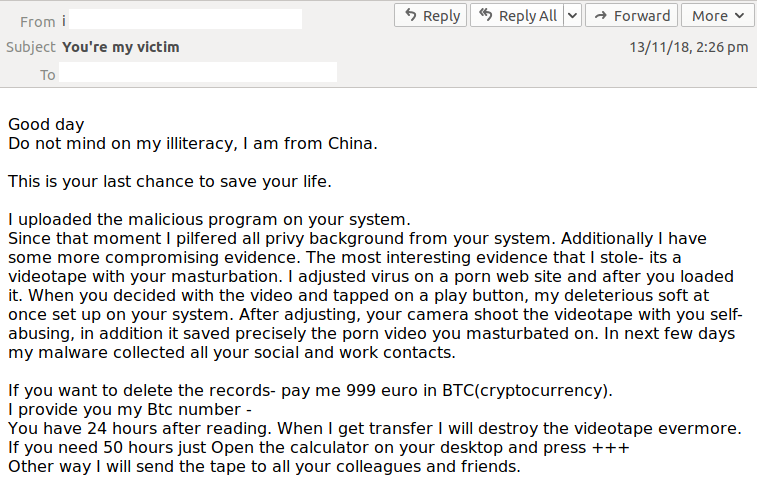 Extortion phishing! Wide ranging email attacks landing in Aussie inboxes