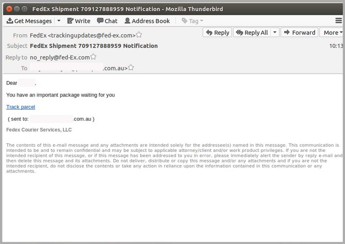 Don’t fall for this fraudulent FedEx phishing email