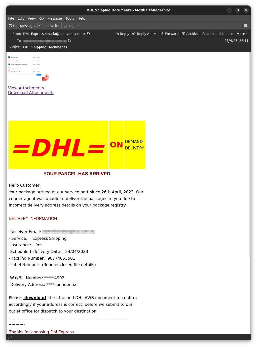 Scammers Look to Steal Microsoft Credentials in New DHL Phishing Email
