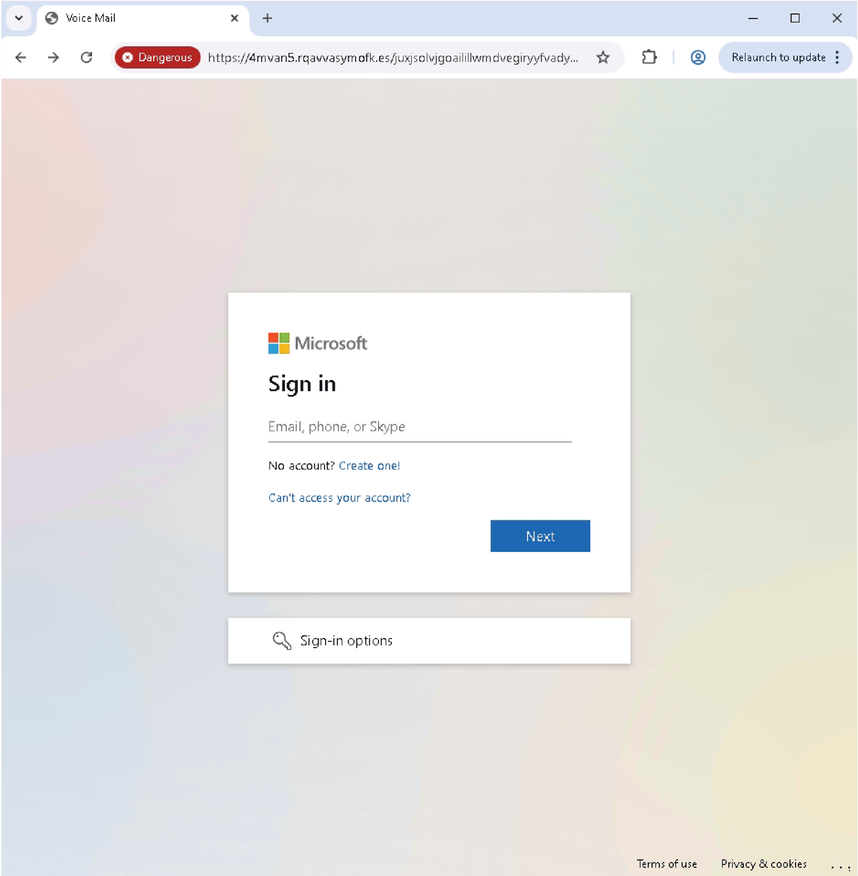 Microsoft Teams Voicemail Fake Redirects to Phishing Scam