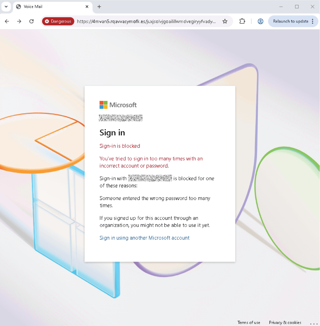 Microsoft Teams Voicemail Fake Redirects to Phishing Scam