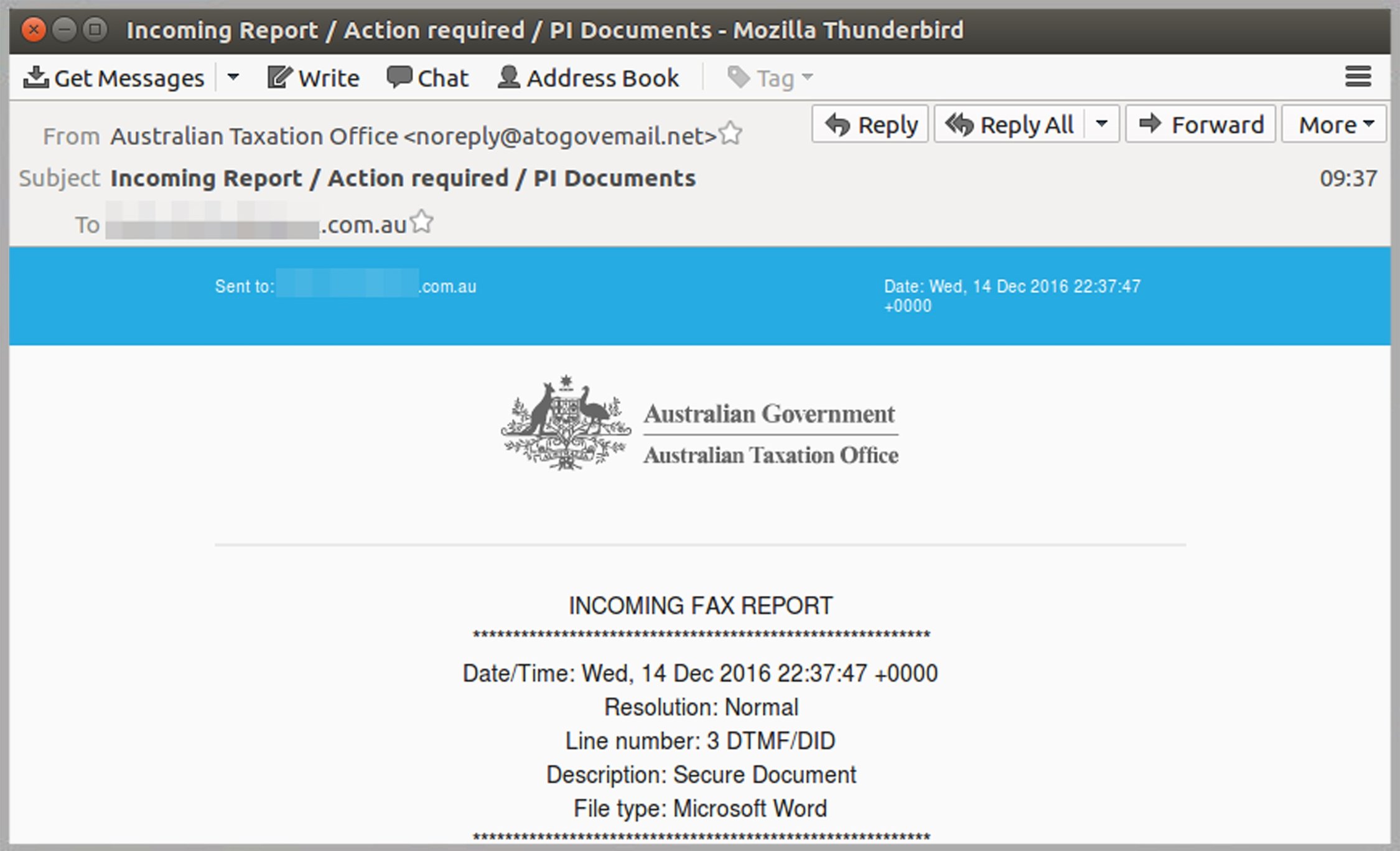 Breaking: New batch of malicious fake ATO emails hits Australian inboxes
