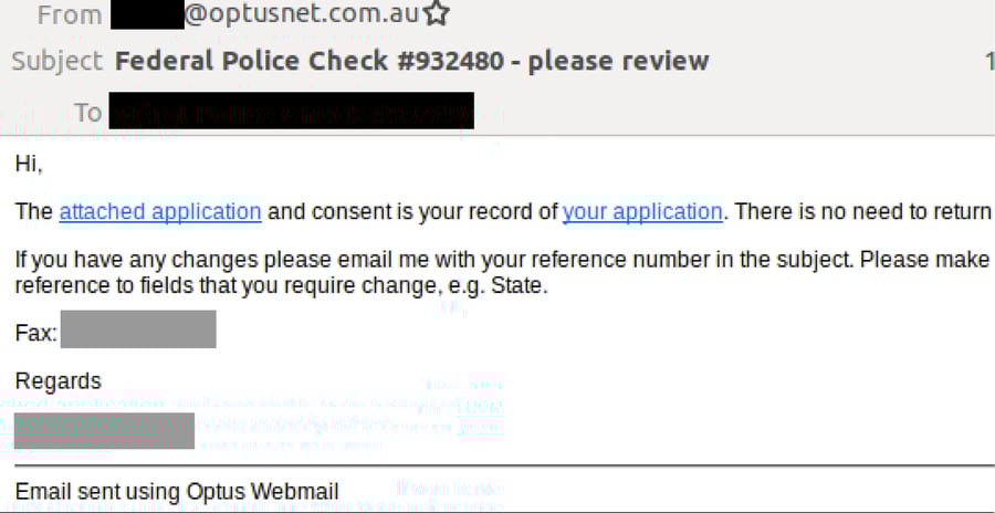 Payload email scam spoofs Optus once again