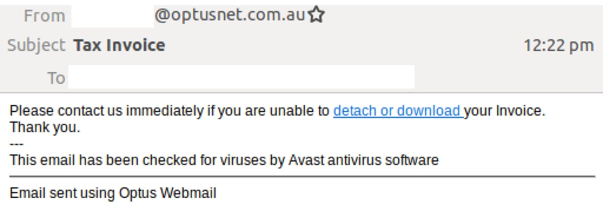 Cybercriminals deliver multiple malicious emails from compromised Optus ...