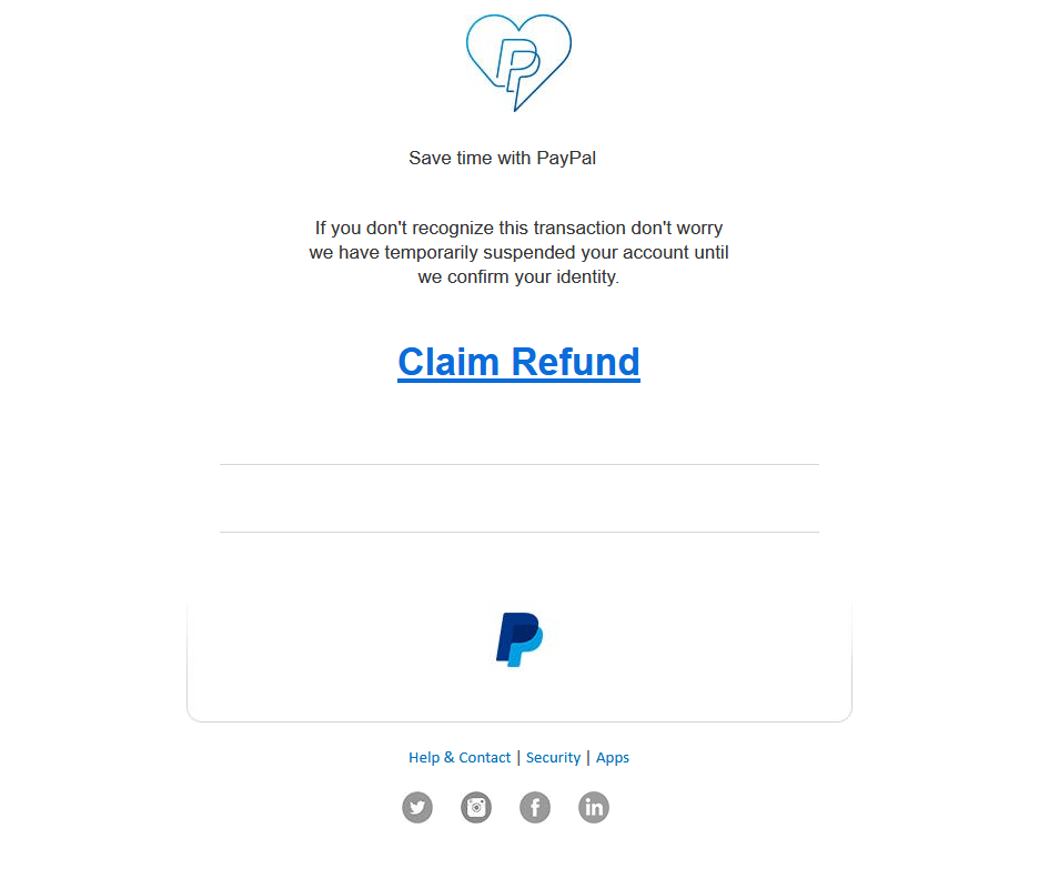 PayPal impersonated in phishing scam; email claims to offer refund on a ...