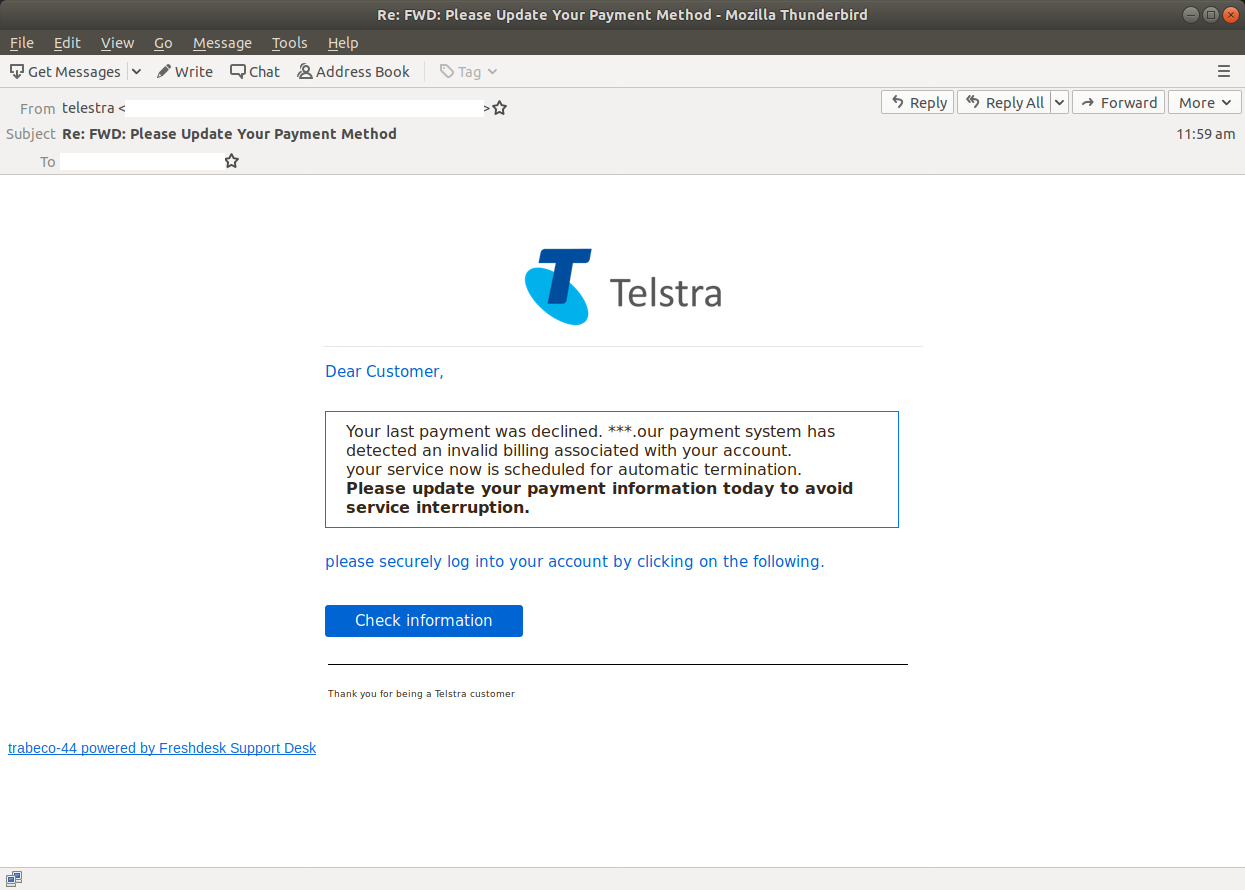 Scammers Masquerade as Telstra with 'Service Interruption' Warning