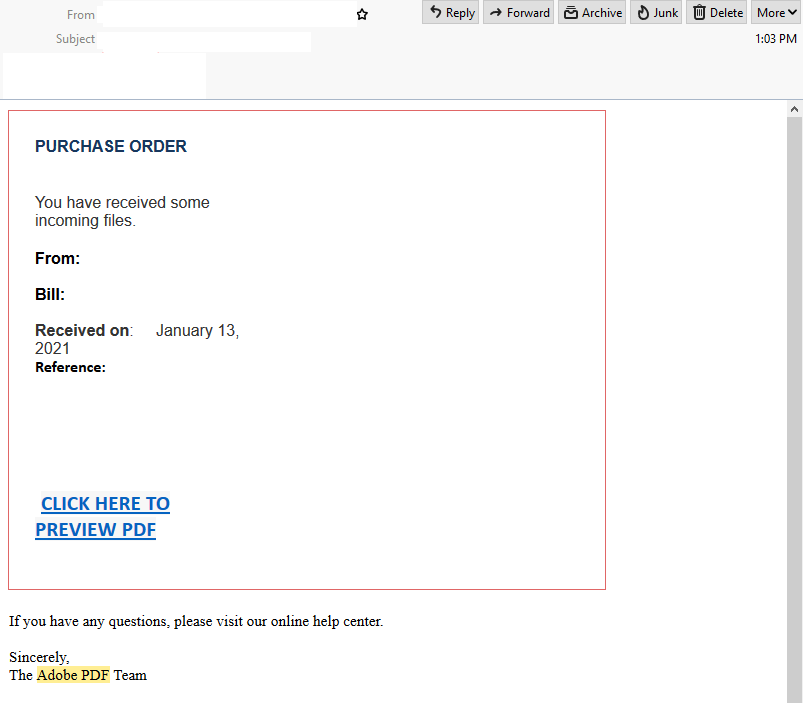 Watch out: Purchase order email scam links to phishing page employing ...