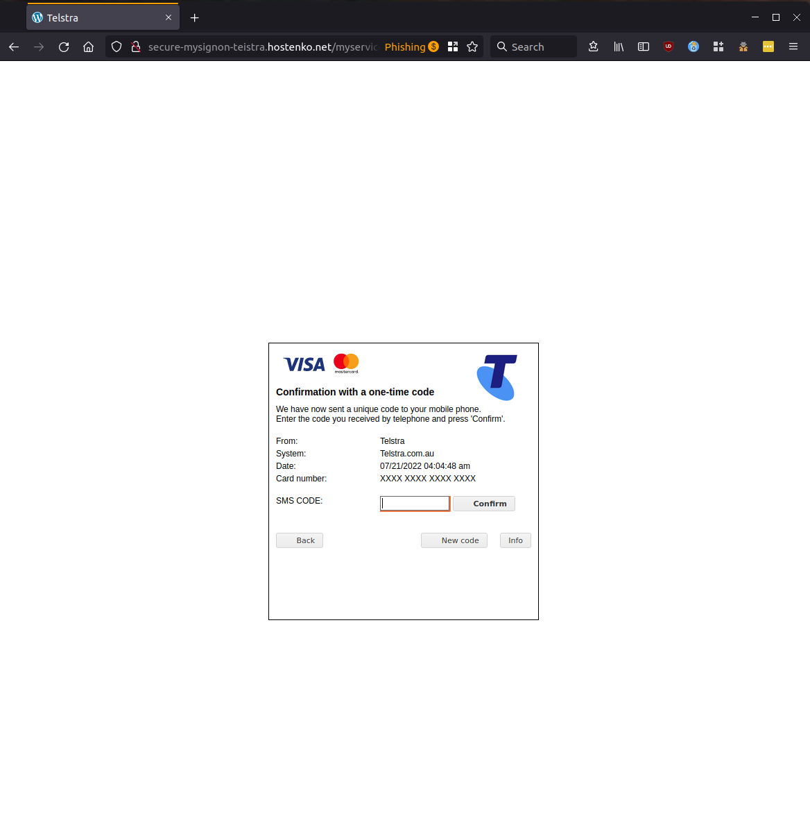 Telstra Mimicked Again in New Phishing Scam