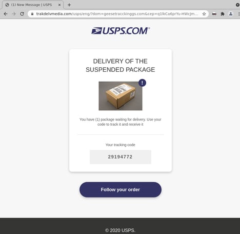 USPS email scam – “Missing information and delivery fee”