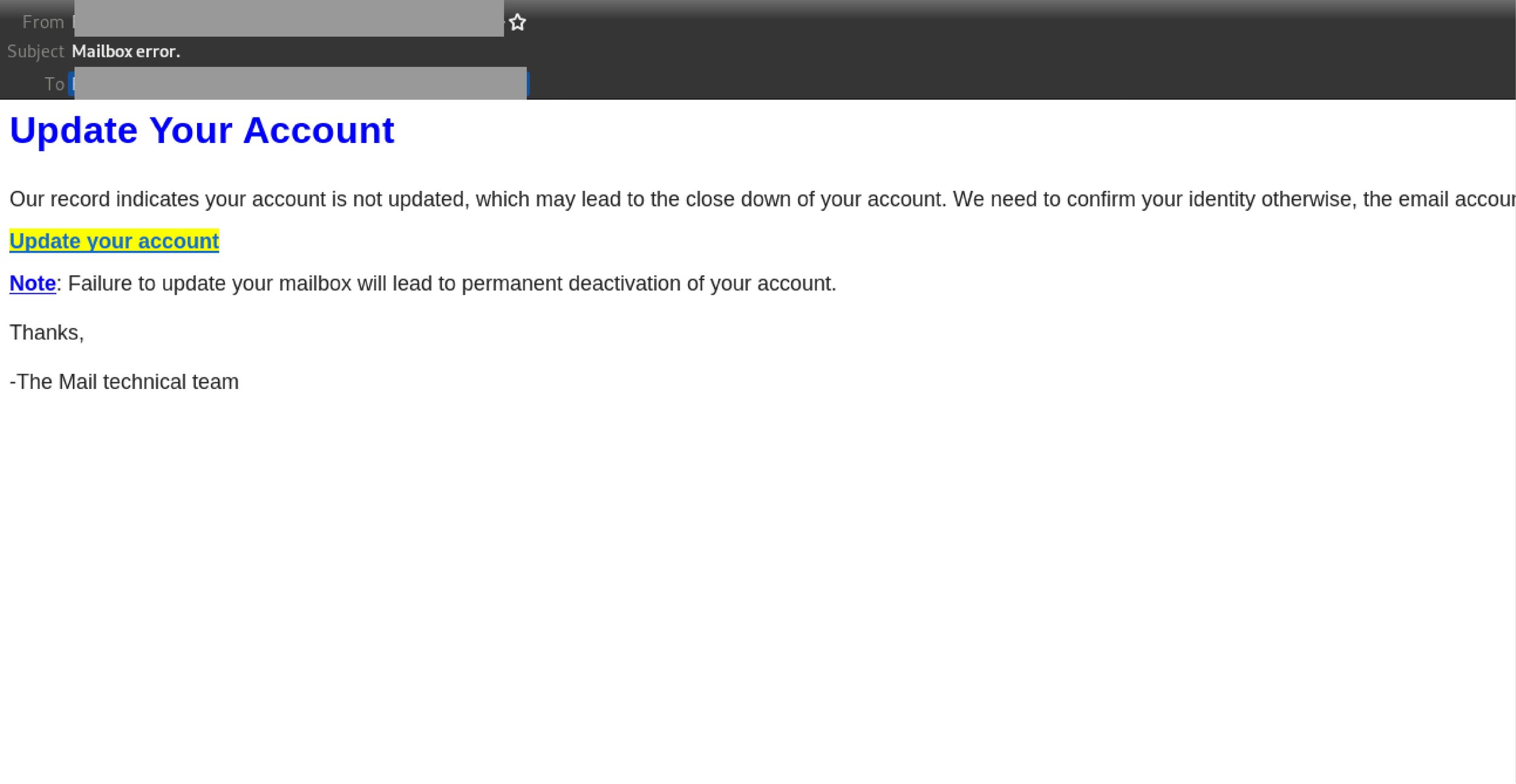 Hold on before you ‘update your account’