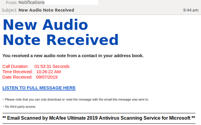 Don’t be fooled by this "audio email" phishing scam