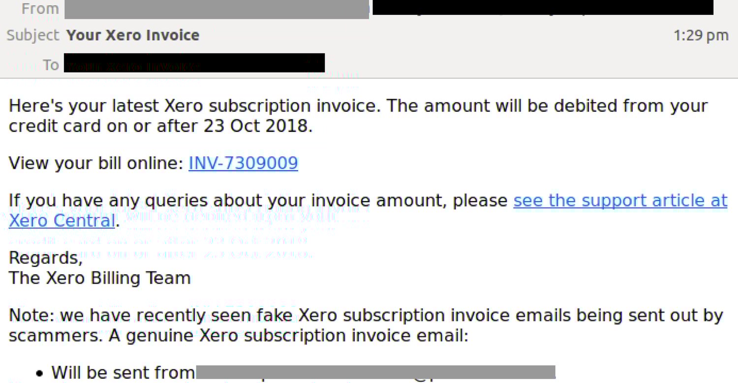 Cybercriminals mimic Xero in invoice email scam