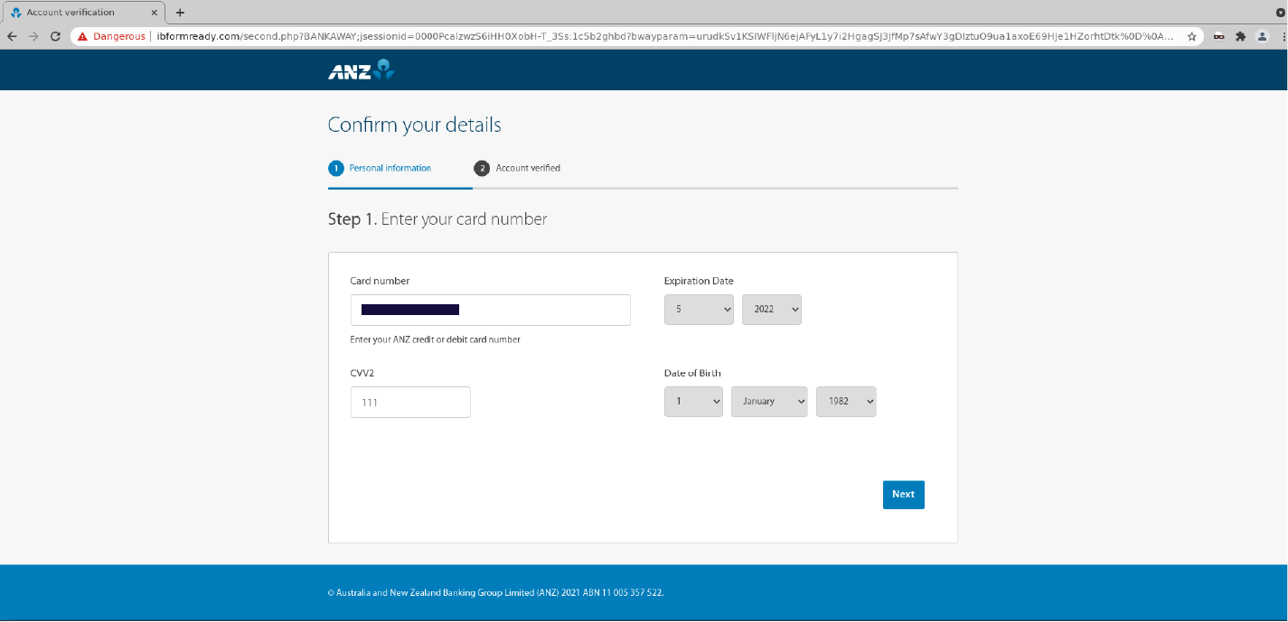 'Suspicious Login' Phishing Email Purports to be from ANZ