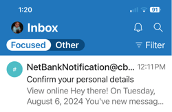 CBA Customers Warned of NetBank Email Scam