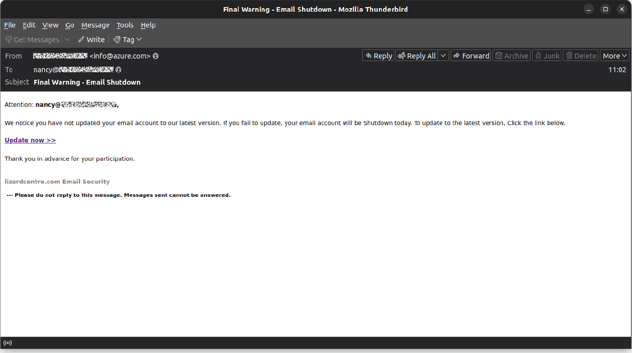 Fake 'Email Shutdown' Alert Phishing for Sign-in Details