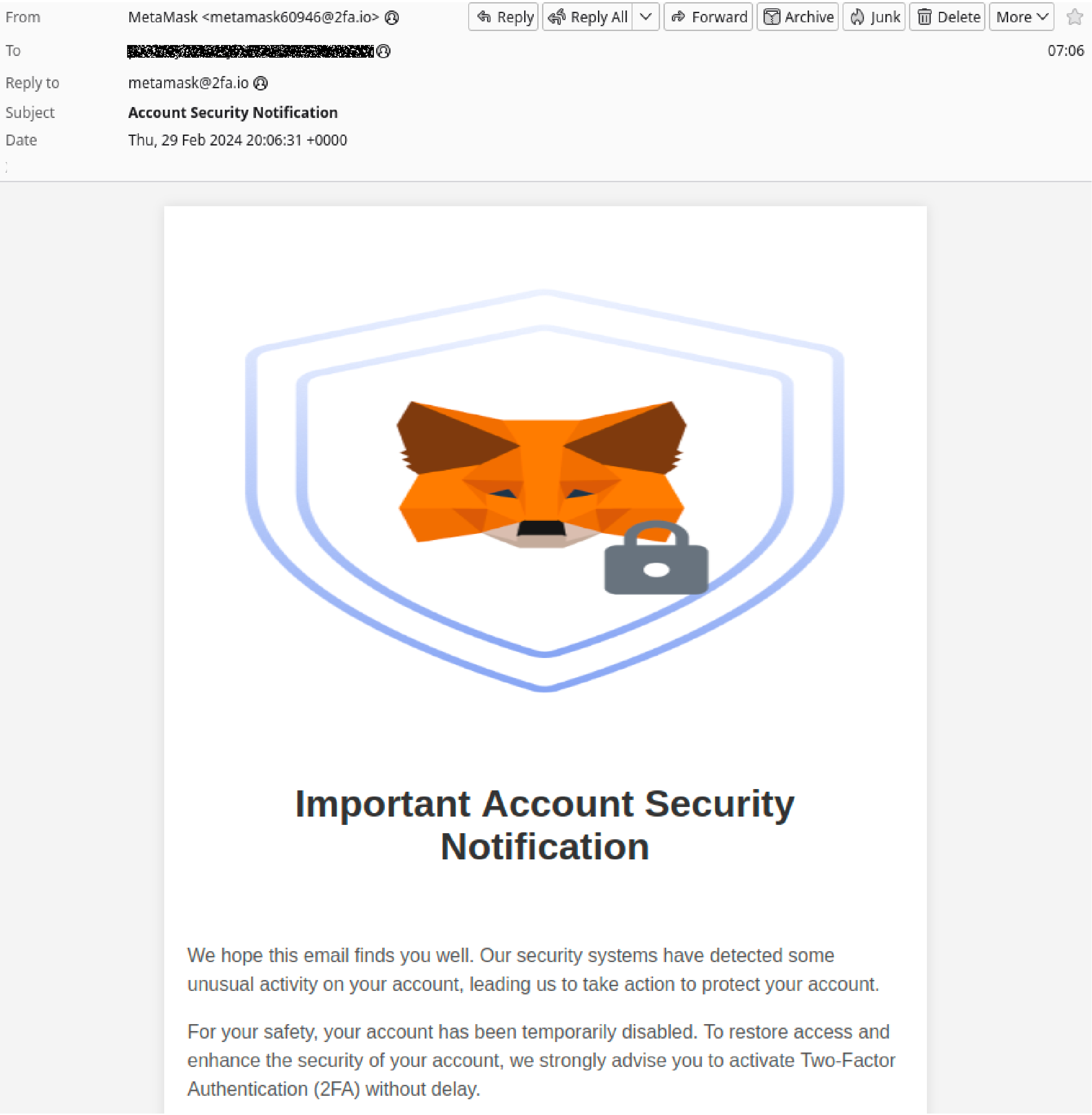 Keep Your Crypto Wallet Secure: Email Scam Seeks to Dupe MetaMask ...