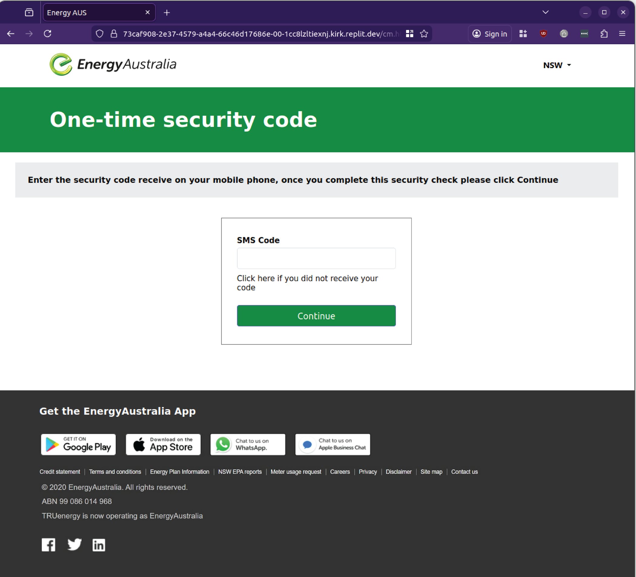EnergyAustralia 'Request a refund' phishing scam
