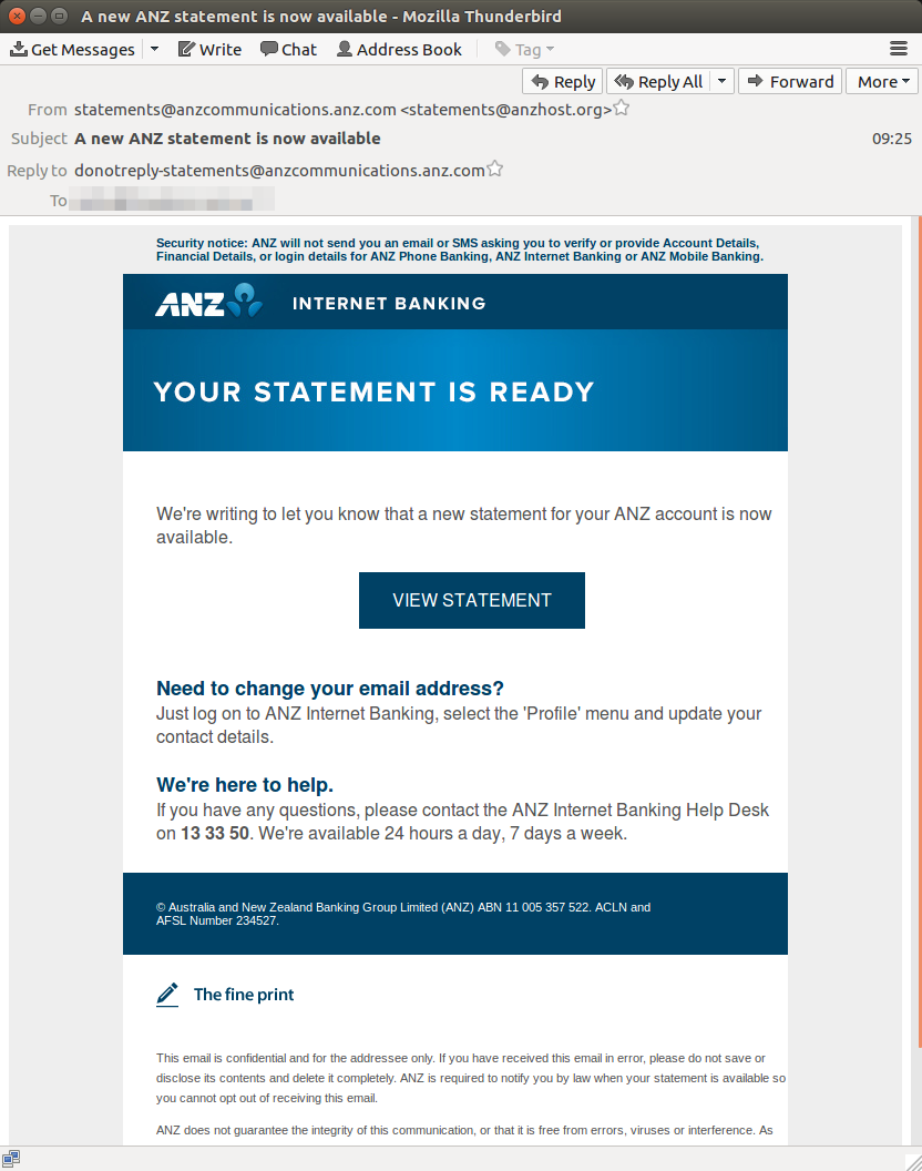 Warning: ANZ impersonated in high-risk malware scam