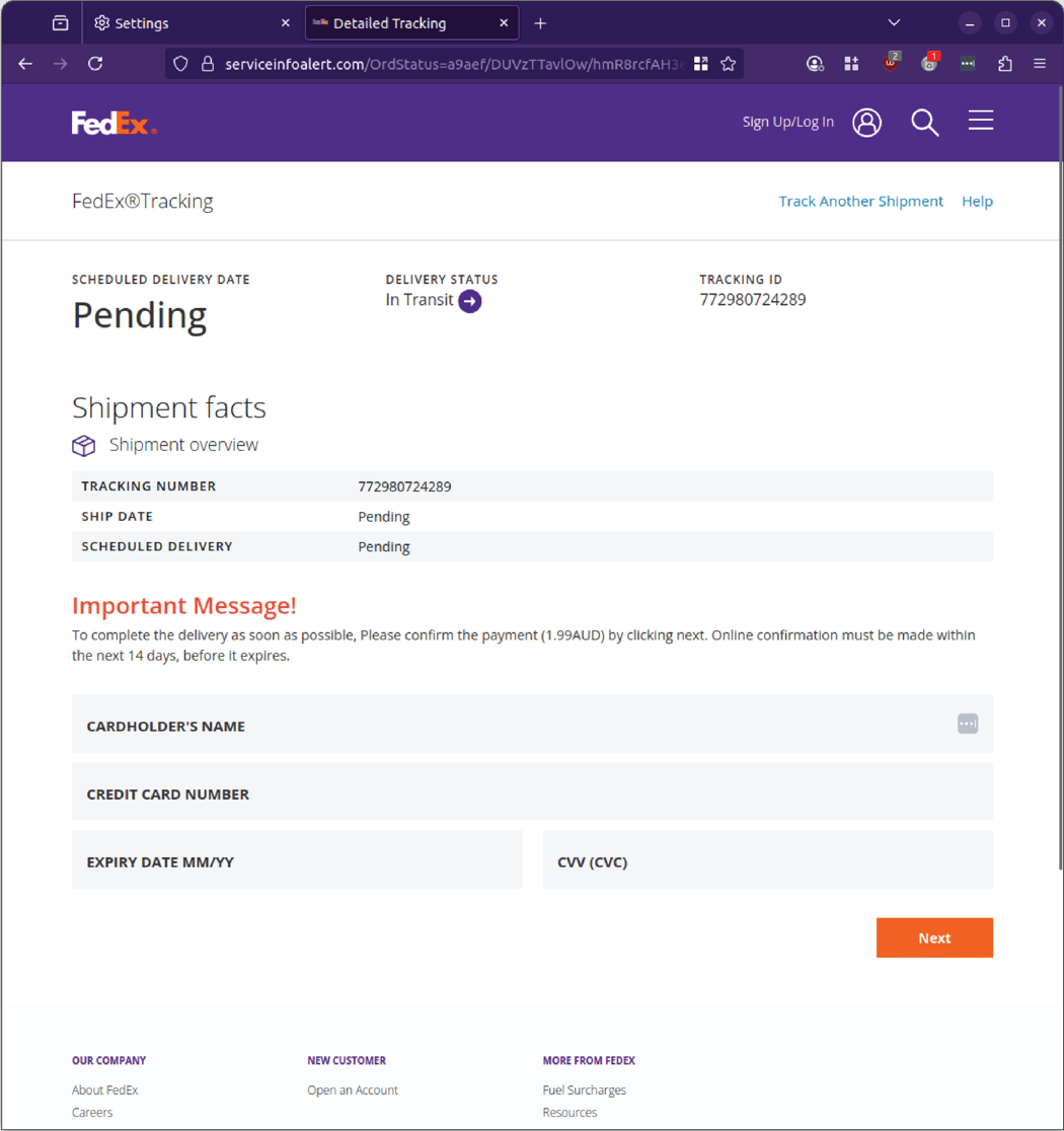 FedEx Shipping Scam Targets Personal and Financial Data