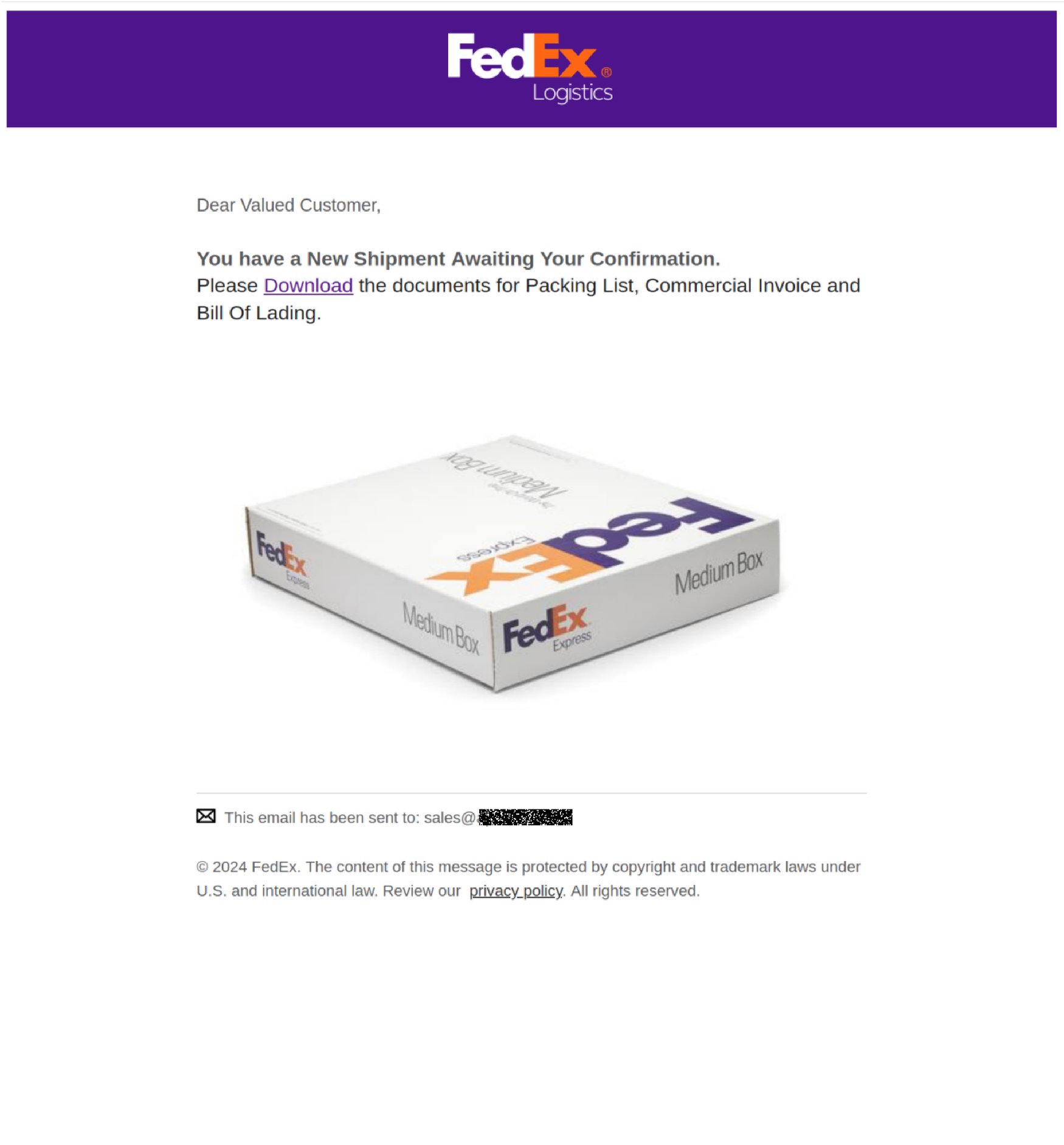 Fake FedEx Shipment Email Targets Australian Businesses