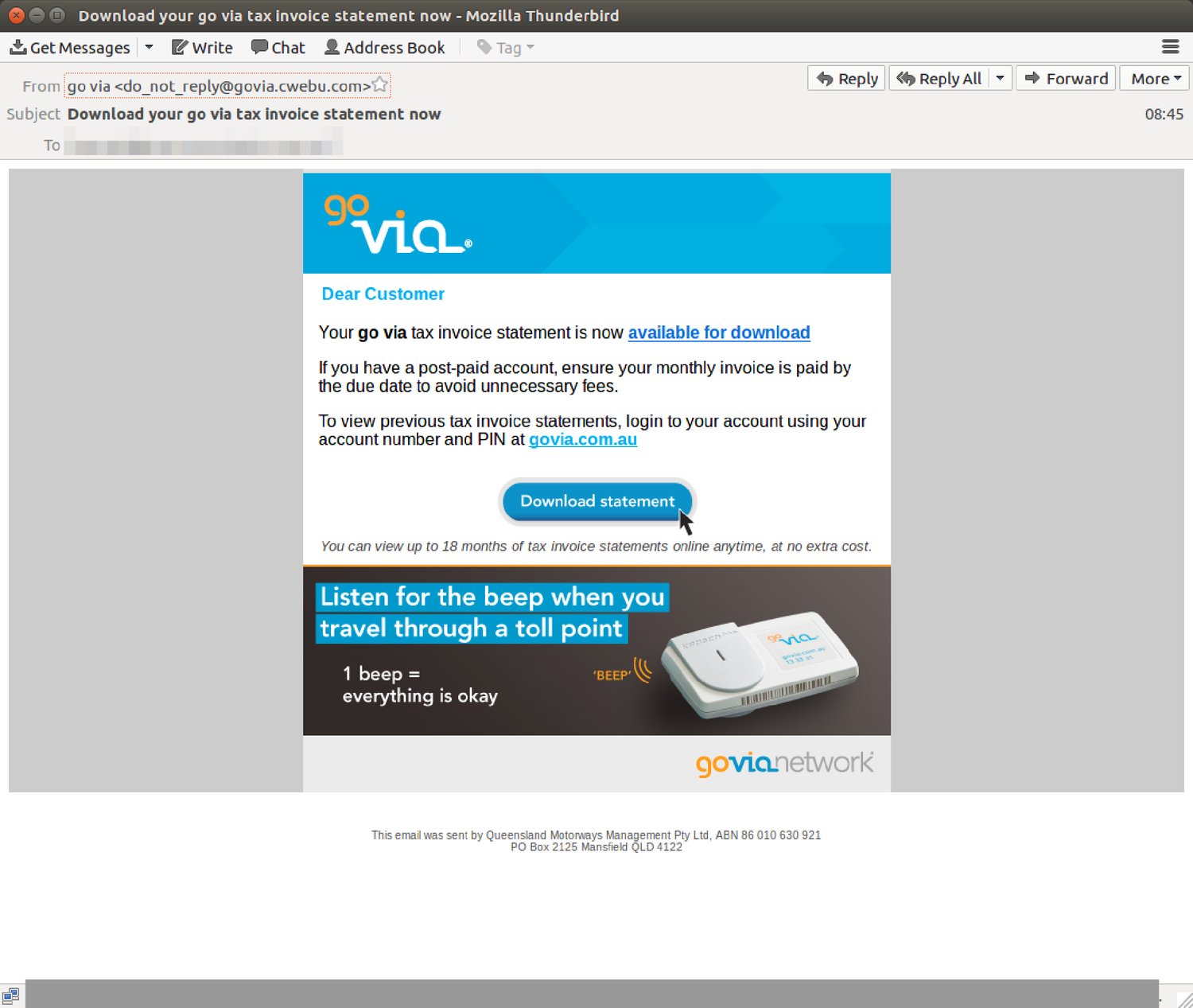 Very large Telstra Bill and go via email scams hitting inboxes