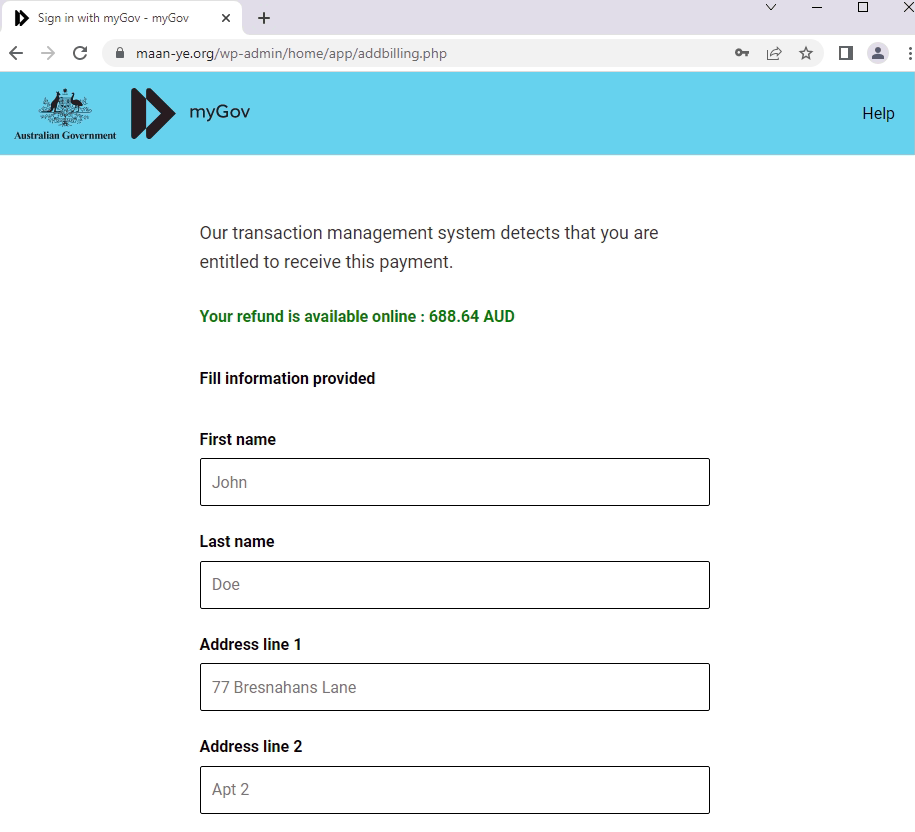myGov Phishing Email Claims “A New Document is Available in Your Account”
