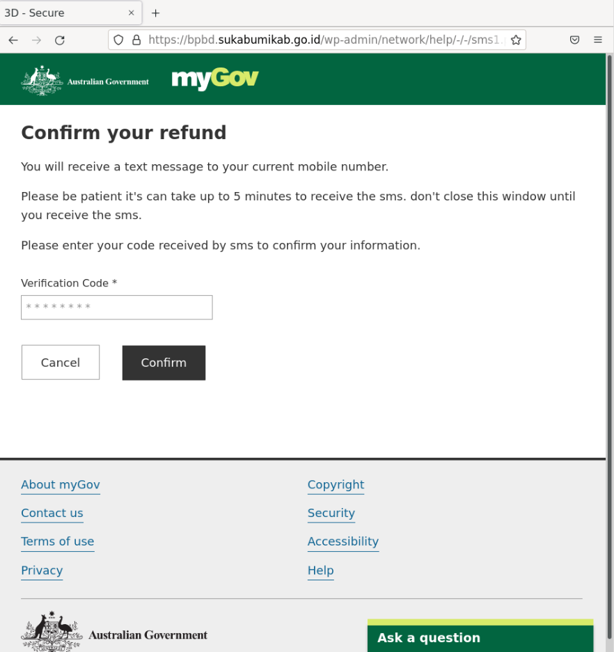 Scammers promise refund of $750 in new myGov phishing email