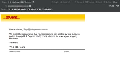 DHL Customers Targeted in Email Attachment Phishing Scam